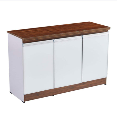 Contemporary 3 Door Base – Walnut + White MWML3DB – Bawas Furnishers