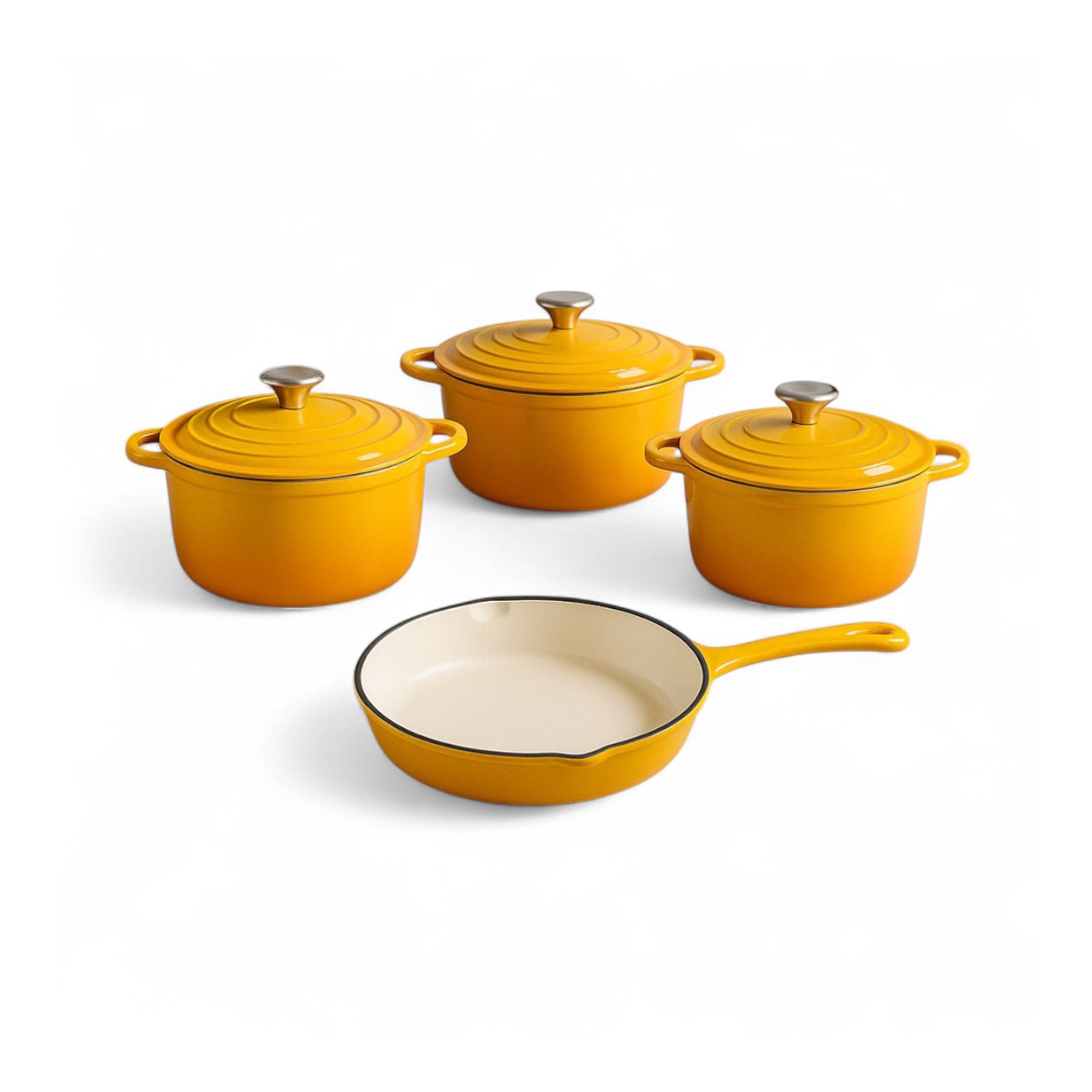 CH 7 Piece Cast Iron Pot Set Yellow – Bawas Furnishers