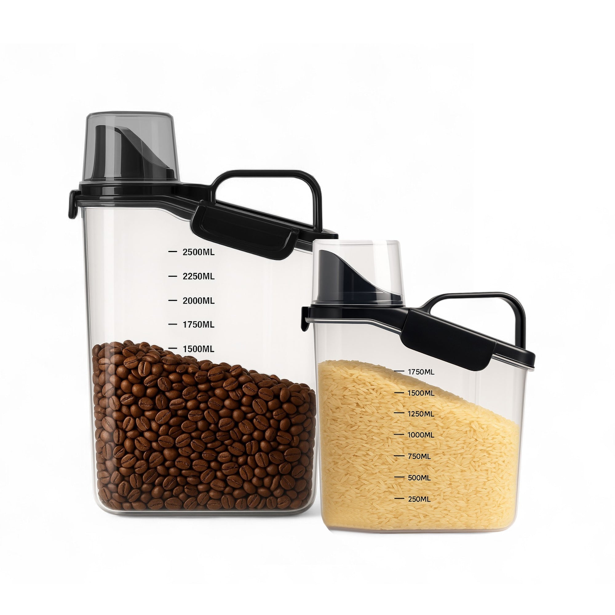 CH 2 Piece Canister with Measuring Cup Set Clear – Bawas Furnishers