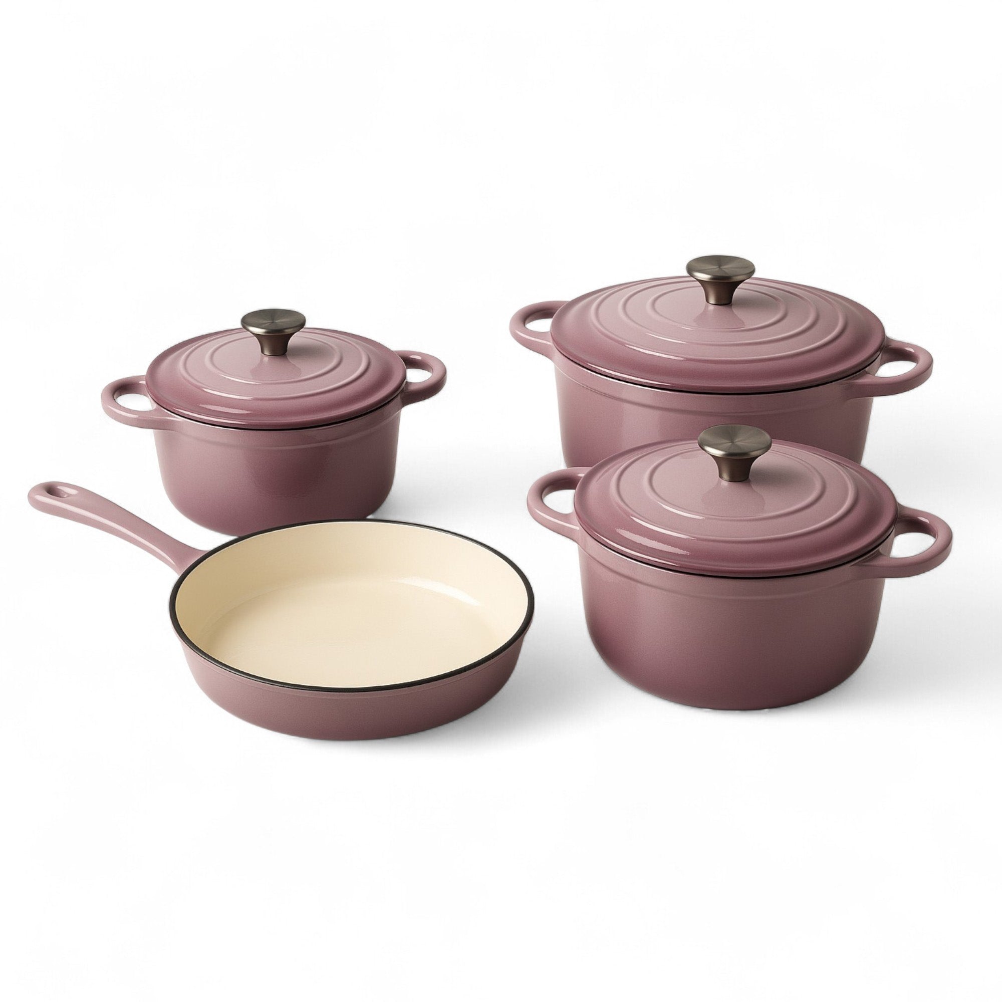 CH 7 Piece Cast Iron Pot Set Pink – Bawas Furnishers