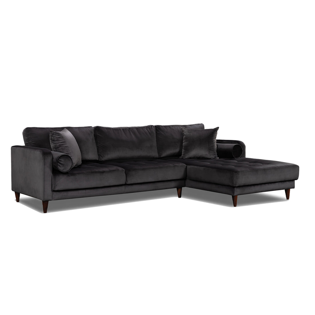 Earthline Valerie 2 Piece Chaise Sofa Black – Bawas Furnishers