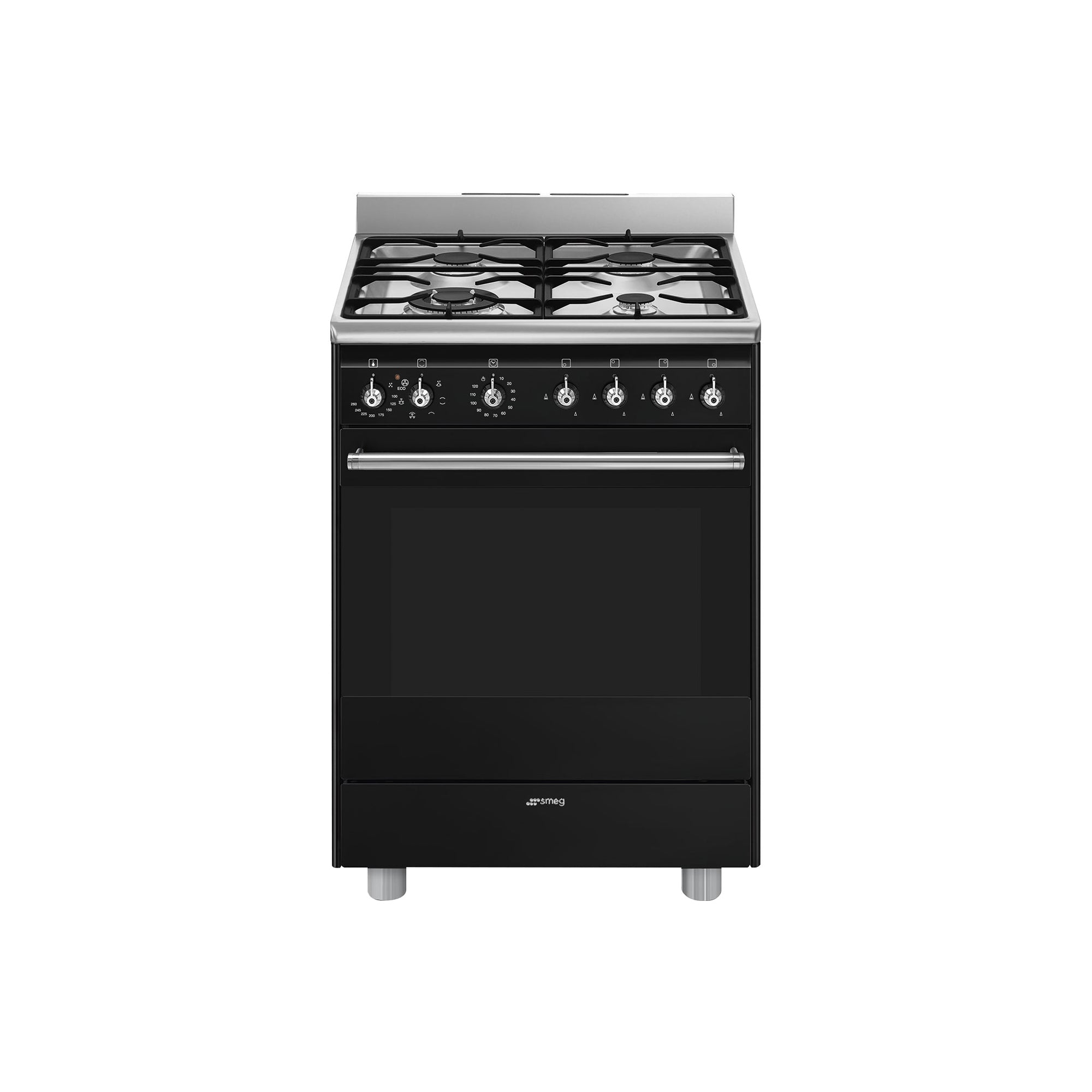 Smeg 60cmx60cm Black Cooker With Gas Hob - SSA60MBL2 – Bawas Furnishers
