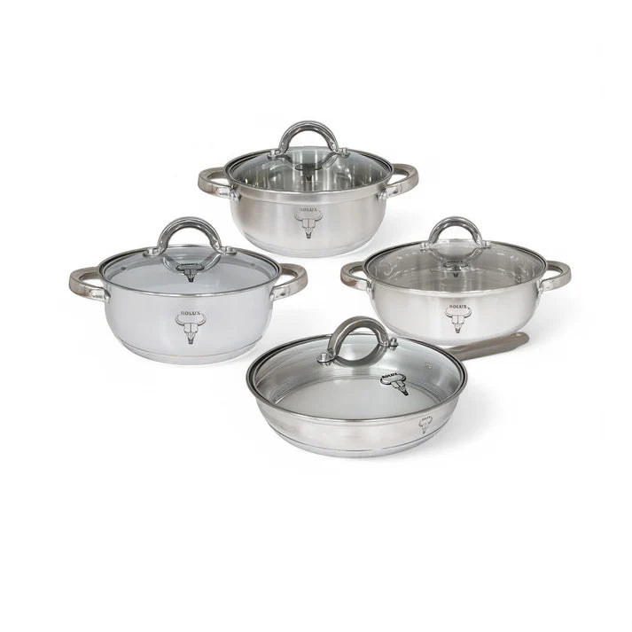 Rolux 8 Piece Pot Set Silver – Bawas Furnishers